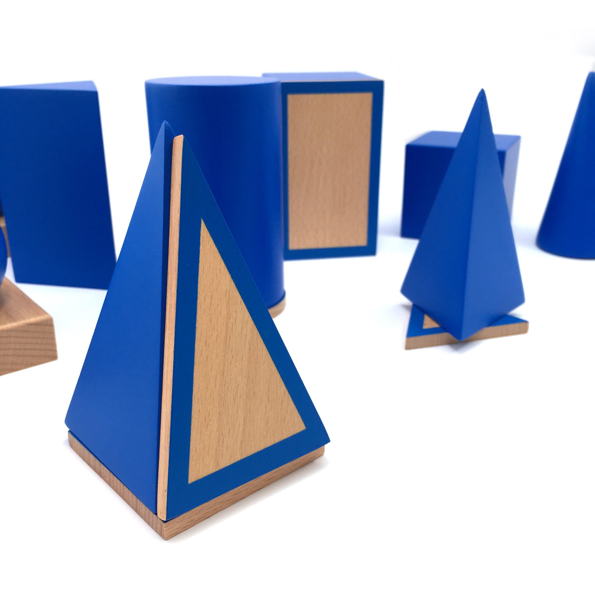 The Blue Geometric Solids - Childrens House Montessori Materials ...
