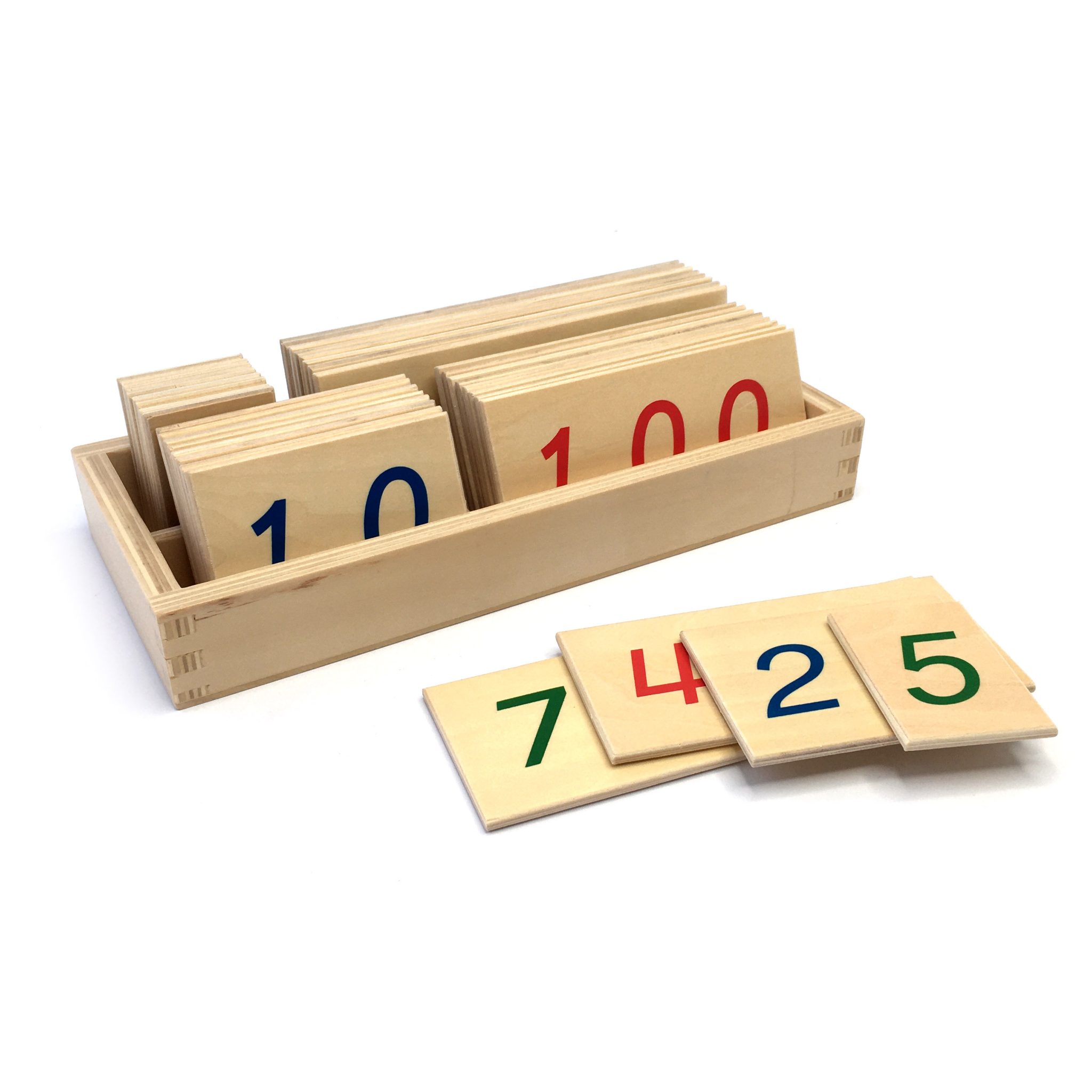 Large Wooden Number Cards with Box - 1 to 9000 - Childrens House