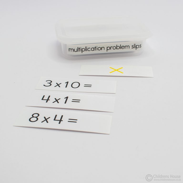 Multiplication Working Chart Problem Slips - Childrens House Montessori ...