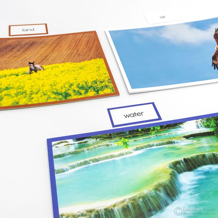 Land Air and Water Cards - Childrens House - improves your vocabulary