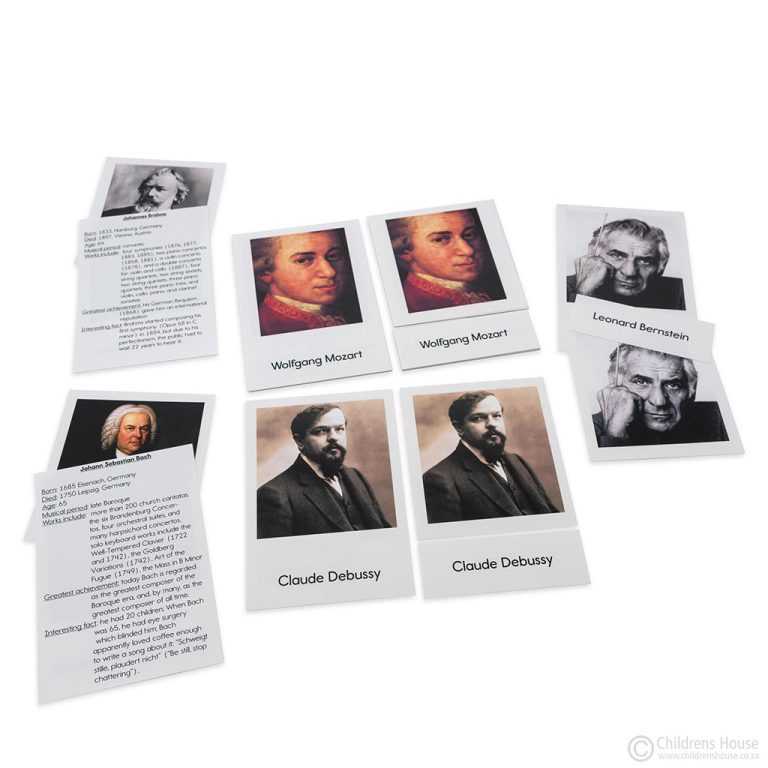 Famous Composers - 3 Part Cards Childrens House - music appreciation