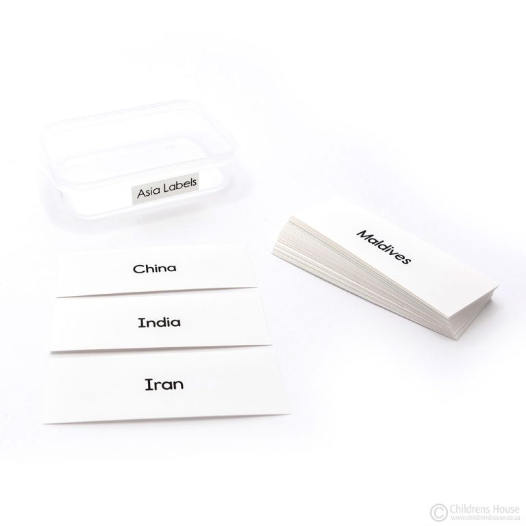 Asia Labels - Childrens House - use with the labeled control mat