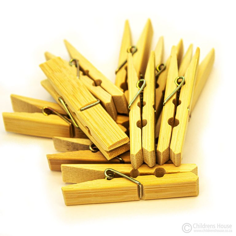 10 Bamboo Clothes Pegs - Childrens House