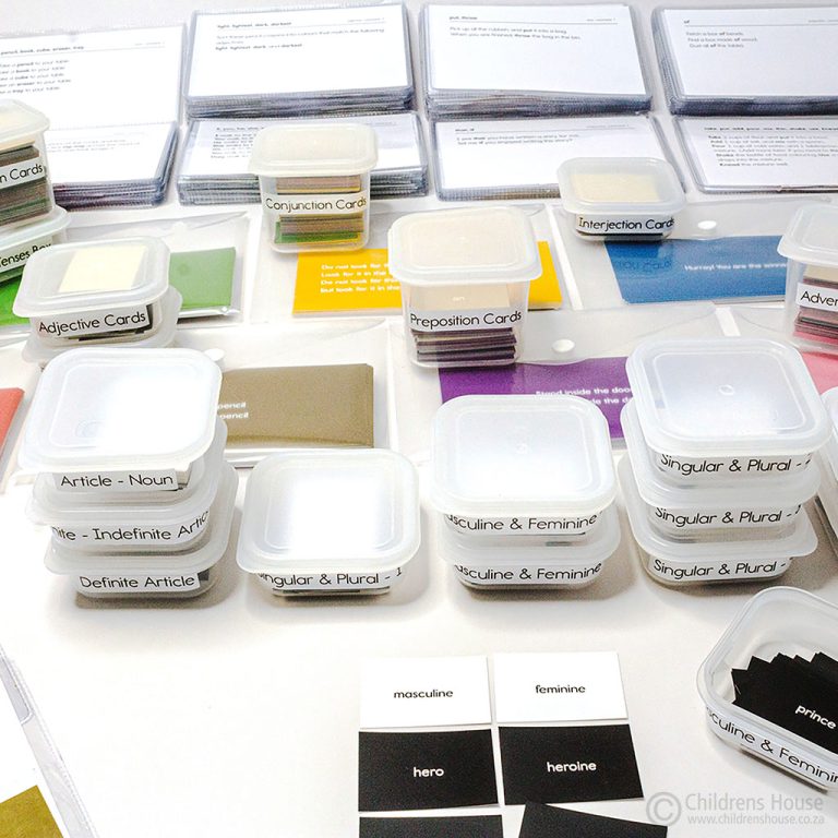The Printed Grammar Cards - Childrens House Montessori Materials