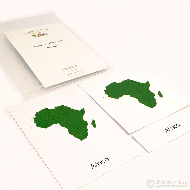 Continent 3 Part Cards - Childrens House also known as classified cards